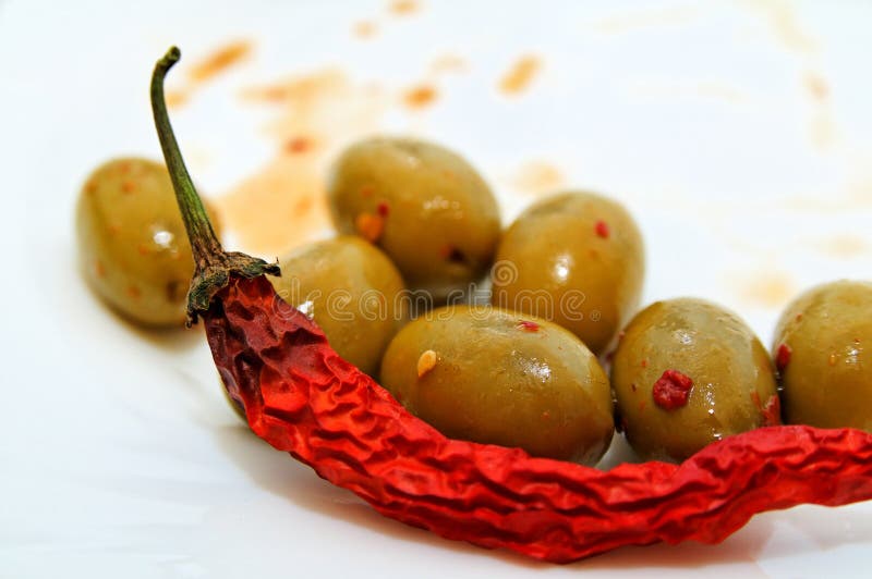 Olives and Pepper stock photo. Image of salty, eating - 7945770