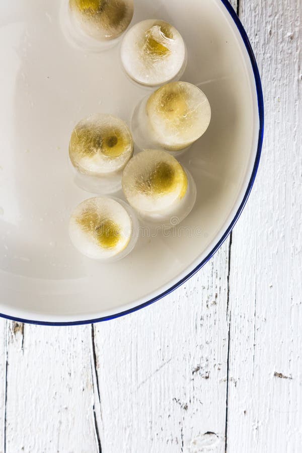 Olives Stuffed Inside an Ice Cube Stock Photo - Image of gourmet ...