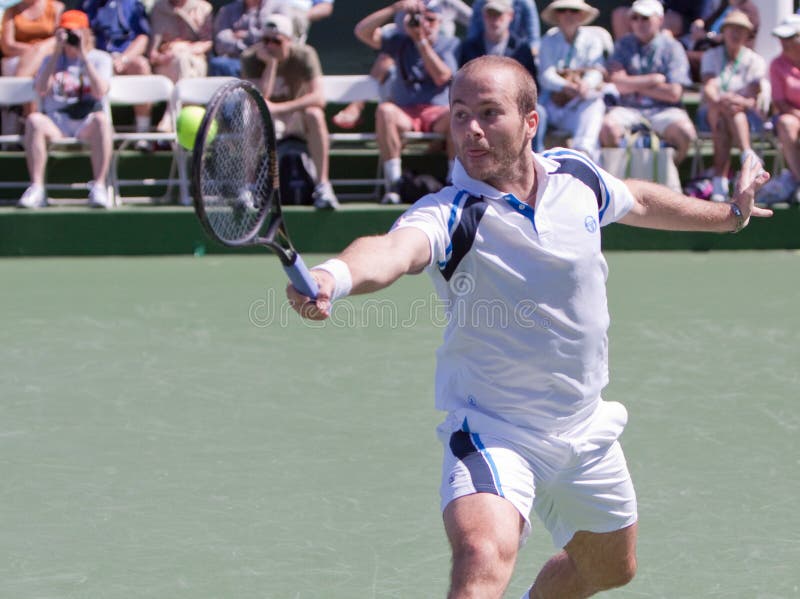 Olivier Rochus at the 2010 BNP Paribas Open Editorial Image - Image of ...