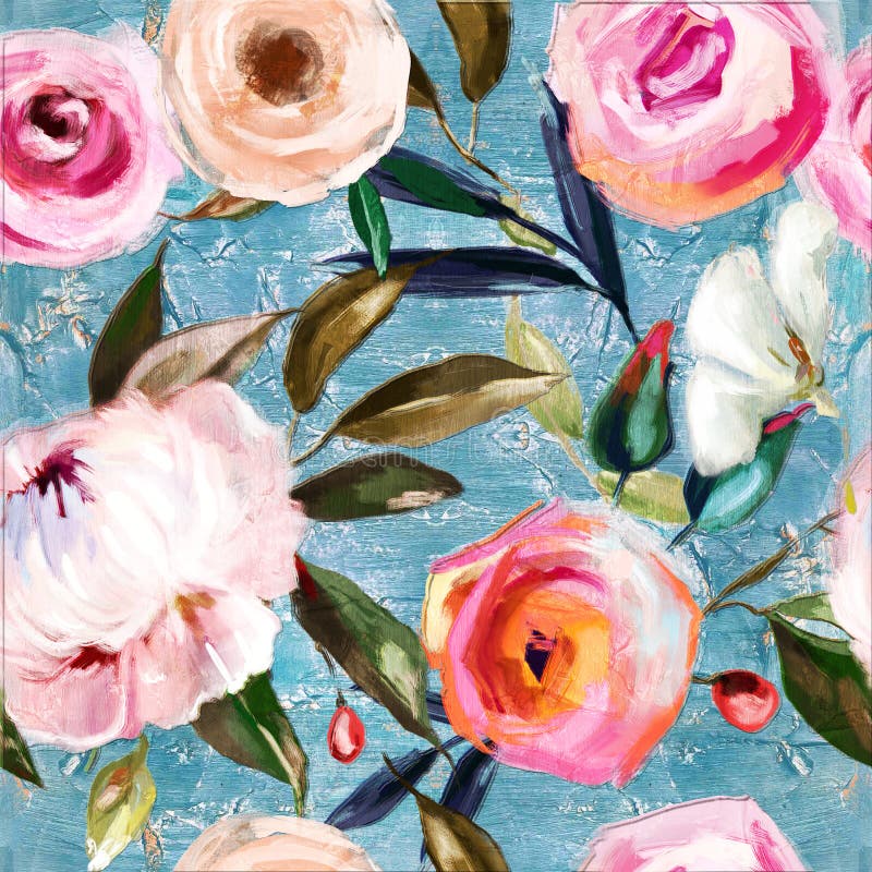 Randigt Rosa Blom- Sömlöst Vektortryck Med Pionen, Alstroemerialilja ...