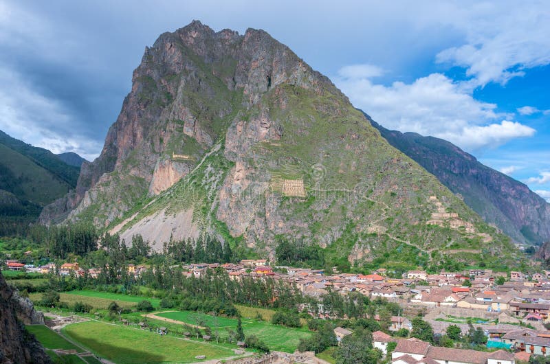 Ollantaytambo - Alte Inka-Festung in Anden, Cusco, Peru Stockbild ...