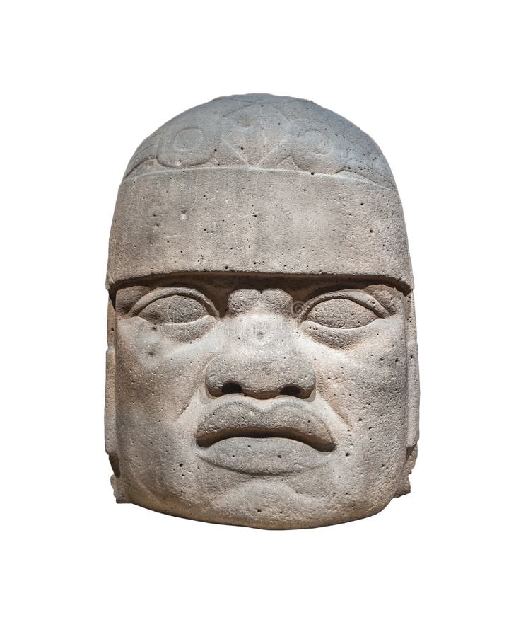 Stone Head of Warrior Carving Latin America Stock Image - Image of ...