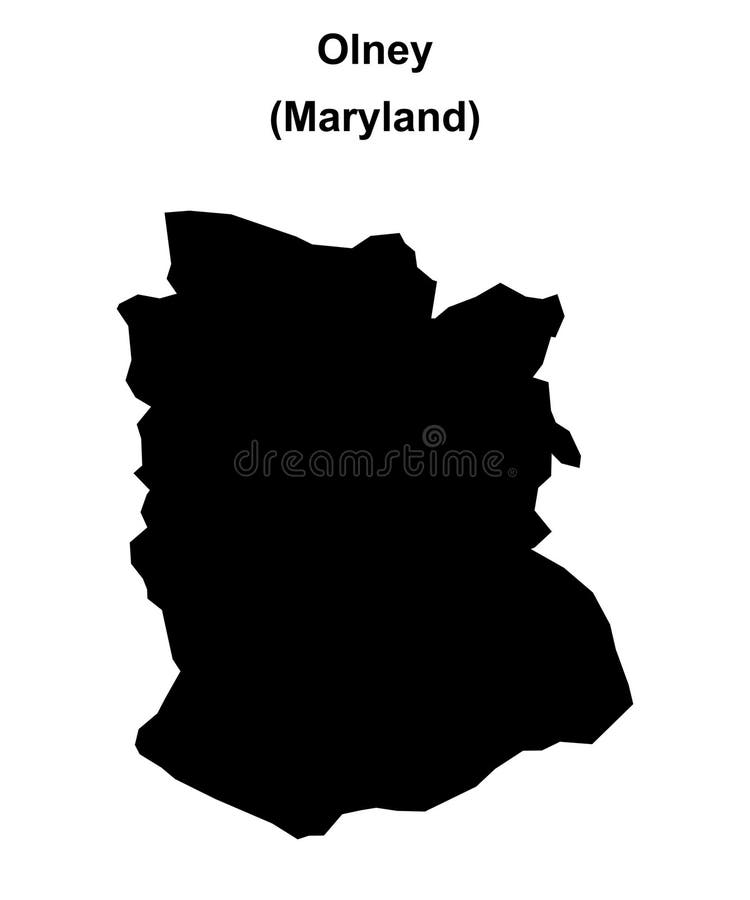 Olney outline map stock vector. Illustration of silhouette - 357337868