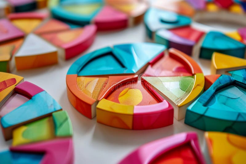 ?olorful Math Fractions on the White Backgrounds. Interesting Math for ...