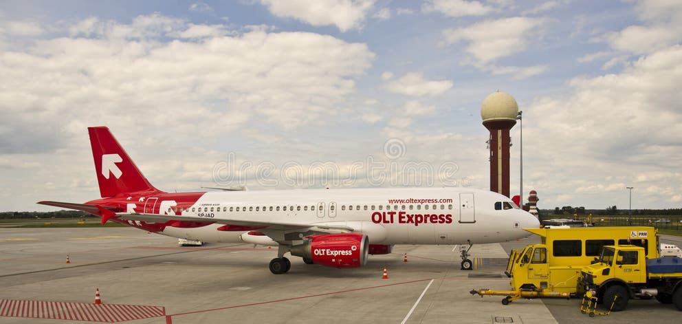 OLT Express , Airbus 320 editorial stock photo. Image of transportation ...
