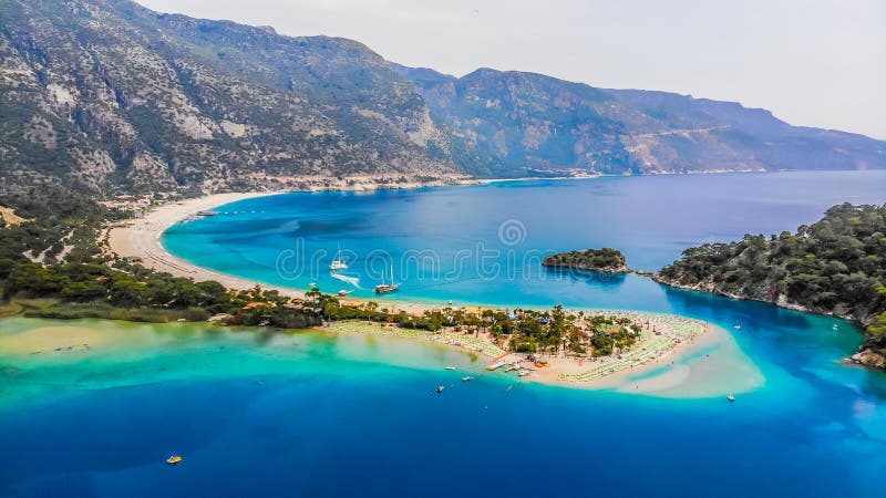 Oludeniz Beach, Blue Lagoon Aerial, Turkey Stock Image - Image of ...