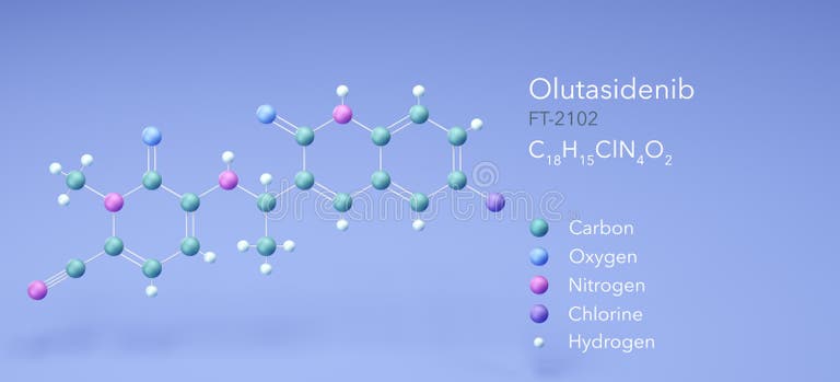 Olutasidenib Molecule, Molecular Structures, Anticancer Medication 3d ...
