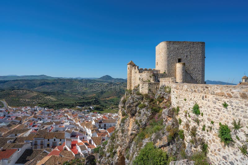 Olvera Castle and Aerial View of the City - Olvera, Andalusia, Spain ...
