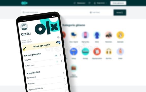 Olx Mobile App on Smartphone in Front of Desktop Screen with Website ...