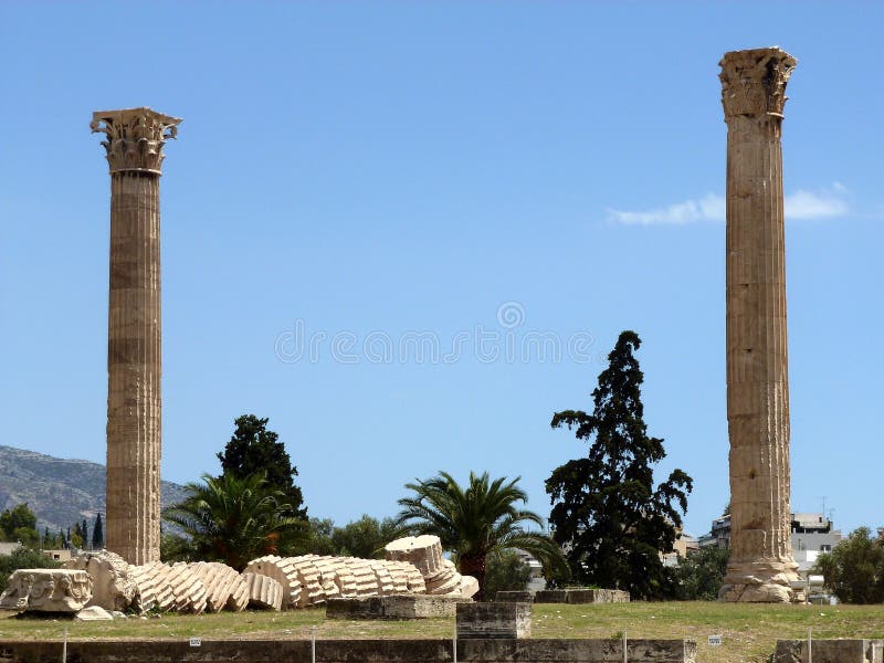 Olympeion, the Temple of Olympian Zeus Stock Photo - Image of fragment ...