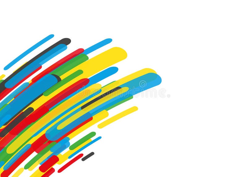 Curved Colored Lines on a White Background. Vector Graphics for Design ...