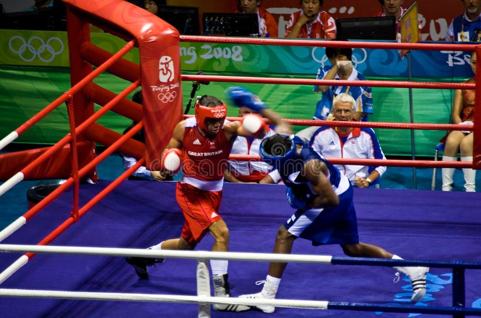 Olympic Boxer Throws Hook Punch Editorial Image - Image of chinese ...