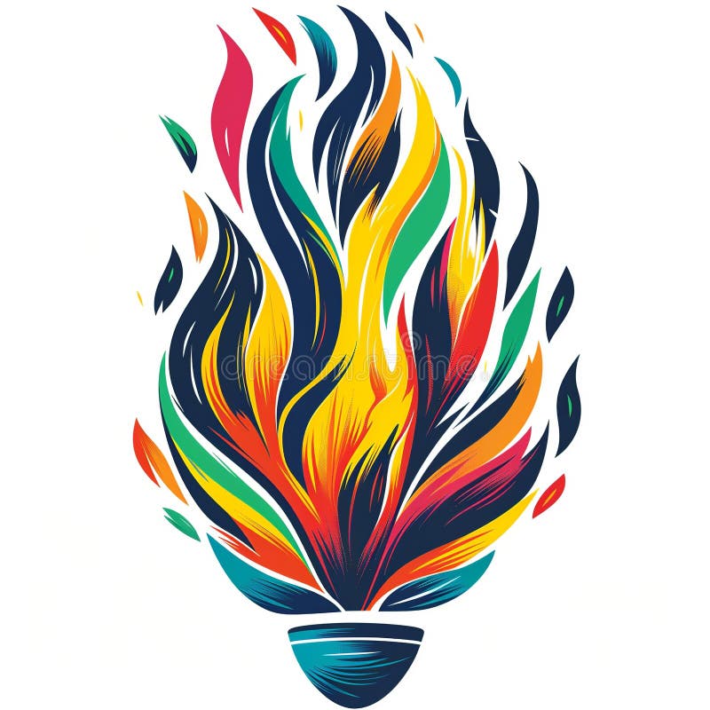 Abstract Olympic Torch Logo in the Form of an Arrow from a Bow Stock ...