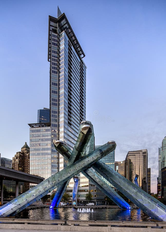 Olympic Cauldron and Shaw Tower Stock Photo - Image of afternoon ...