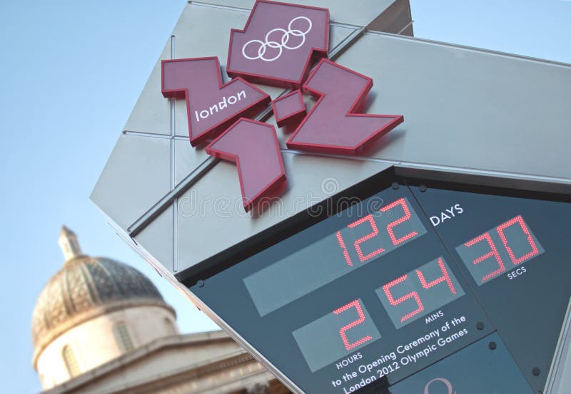 Olympic countdown clock editorial photography. Image of square - 24205317