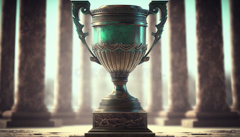 Olympic Cup Winner with Columns. Generative AI. Stock Illustration ...