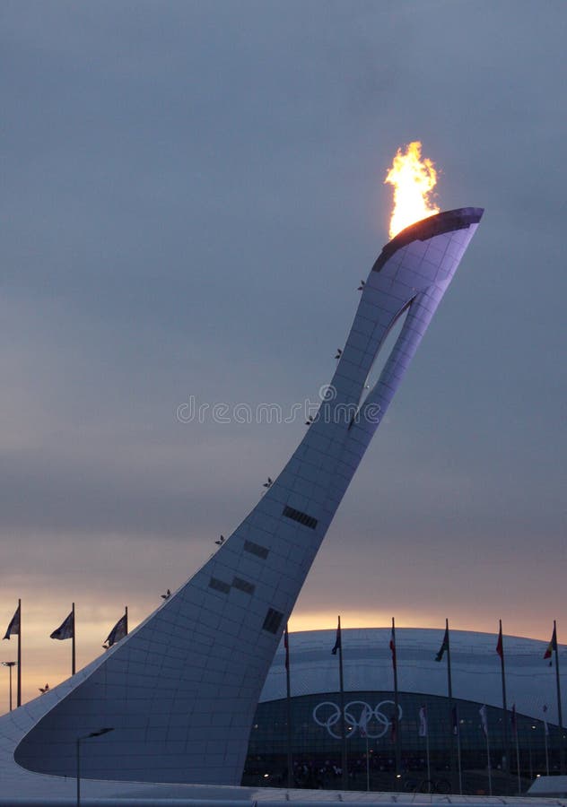 Olympic fire in Sochi editorial image. Image of sport - 38350085