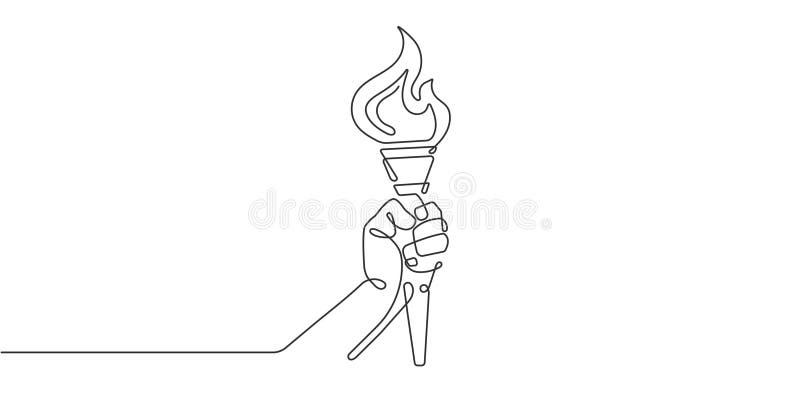 Olympic Fire. Sports Cup. Line Drawing.Vector Illustration Stock Vector ...