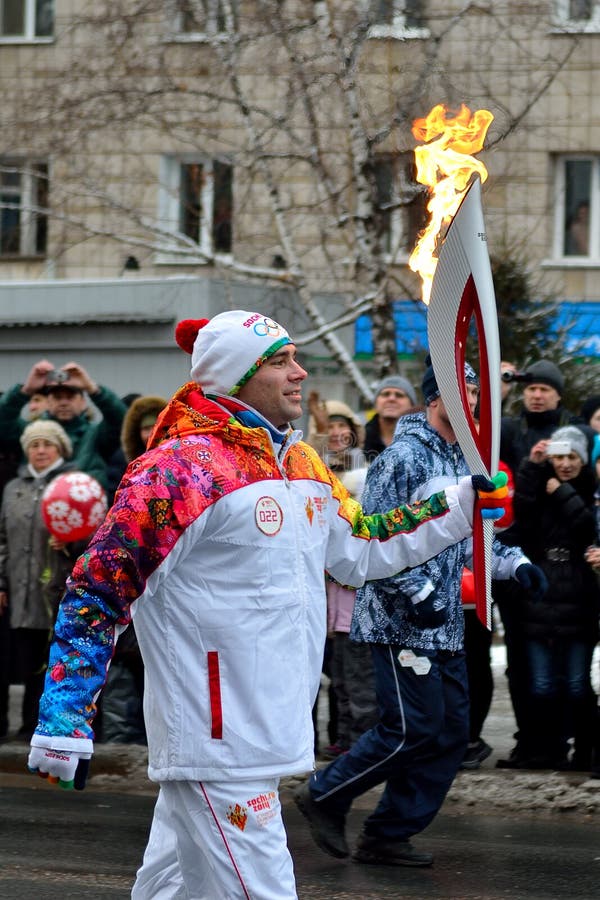 Olympic flame in Tomsk editorial stock image. Image of torch - 35728369
