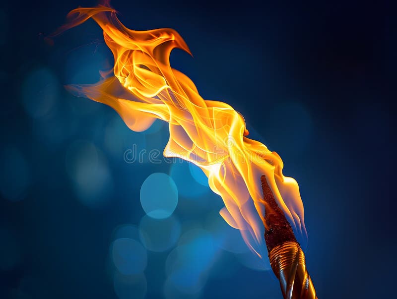 Olympic Games Torch with Flame Stock Illustration - Illustration of ...