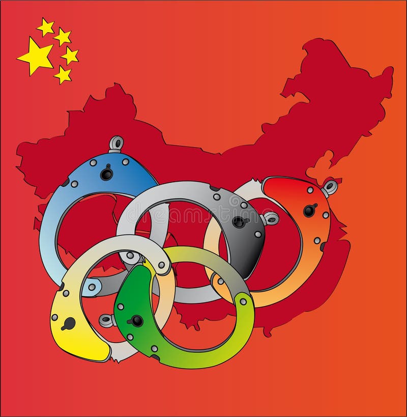 Olympic logo in handcuffs editorial image. Illustration of design - 5517370