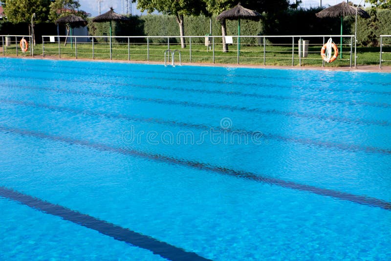 Olympic Pool with a Blue Water Stock Photo - Image of health, relax ...