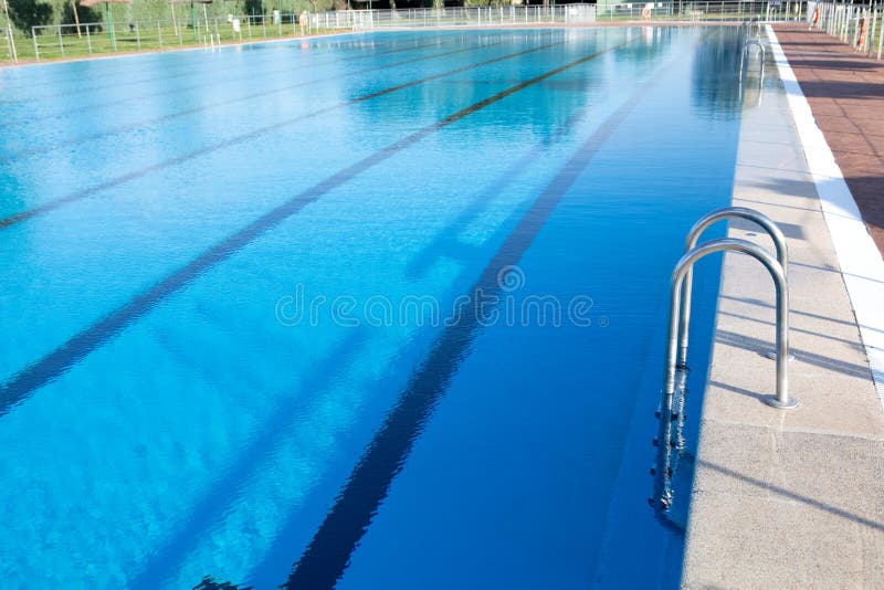Olympic Pool with a Blue Water Stock Image - Image of relax ...