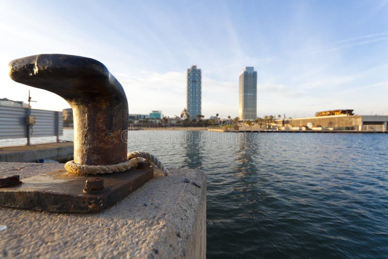Olympic Port Espigon stock photo. Image of rope, barcelona - 27933416