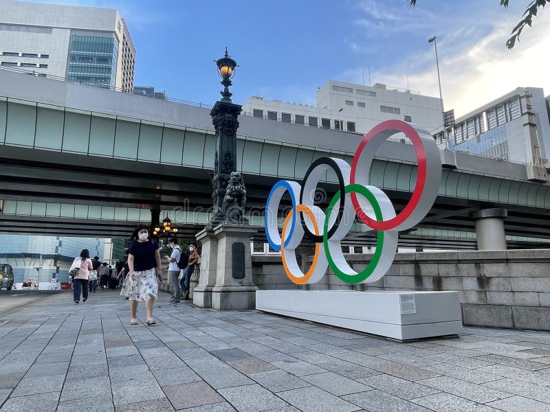 Olympic Rings in Tokyo, Nihonbashi Editorial Photo - Image of olympiade ...