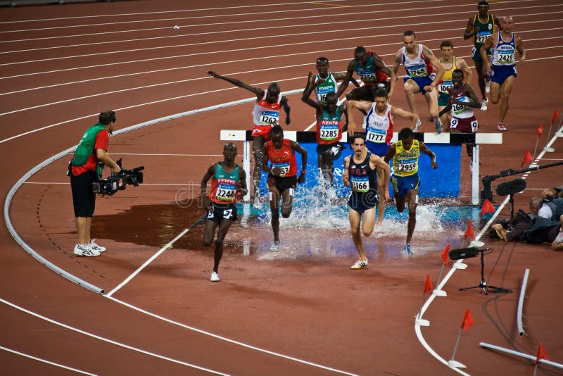 Olympic Runners in Men S Steeple Chase Editorial Photo - Image of chase ...