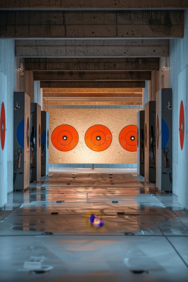 Olympic Shooting Range Awaits Competitors Arrival Stock Illustration ...