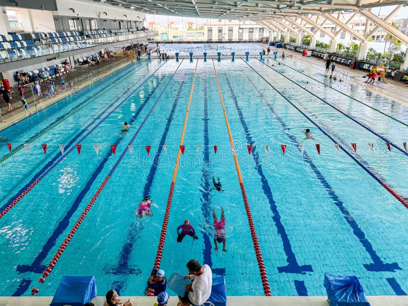 Indoor swimming pool editorial photography. Image of swimming - 307988132