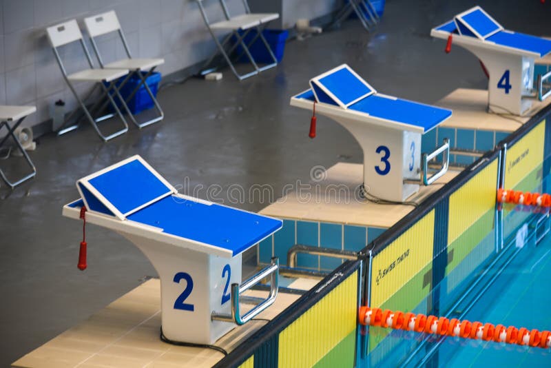 Olympic-sized Indoor Swimming Pool Stock Image - Image of aqua ...