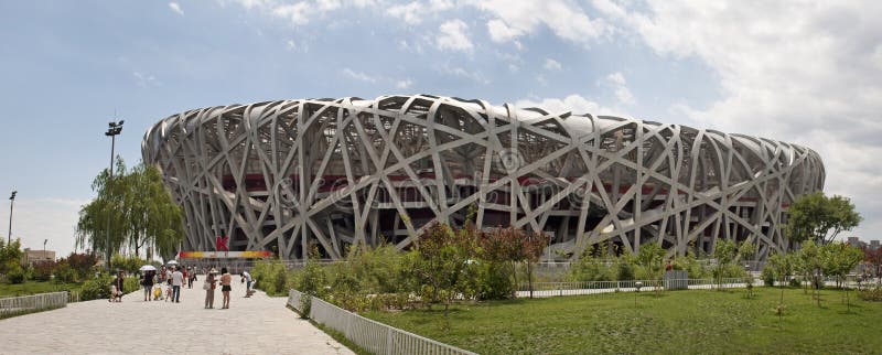 Olympic stadium of beijing editorial photography. Image of birdnest ...
