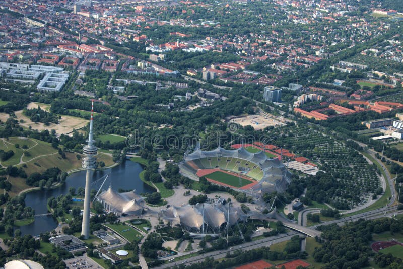 Olympic Stadium in Munich in Germany from Above 5.7.2020 Stock Image ...