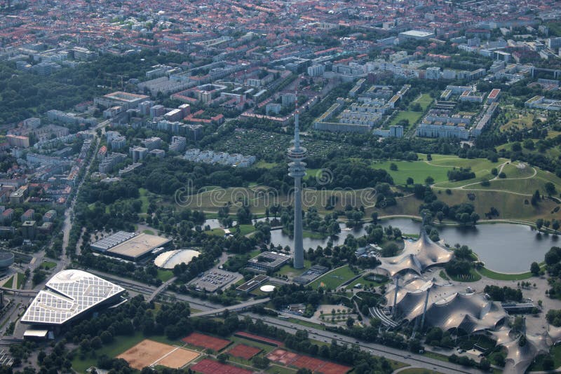 Olympic Stadium in Munich in Germany from Above 5.7.2020 Stock Photo ...