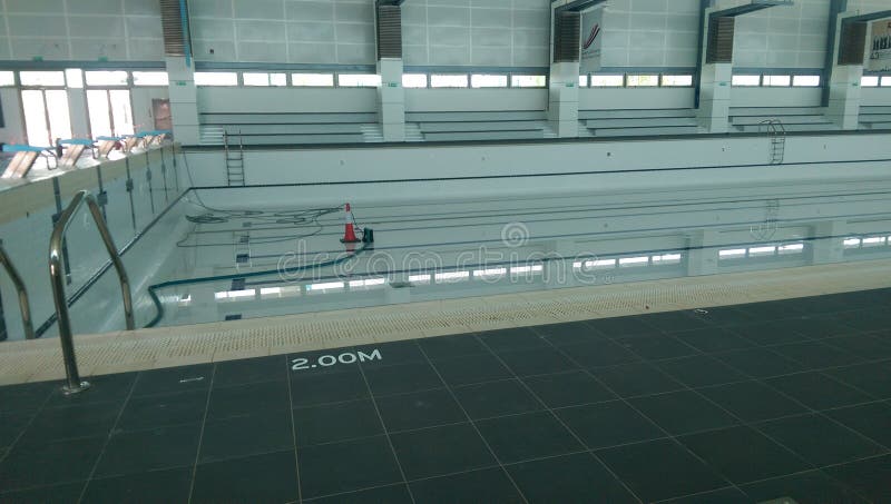 Olympic Standard Swimming Pool without Water Stock Photo - Image of ...