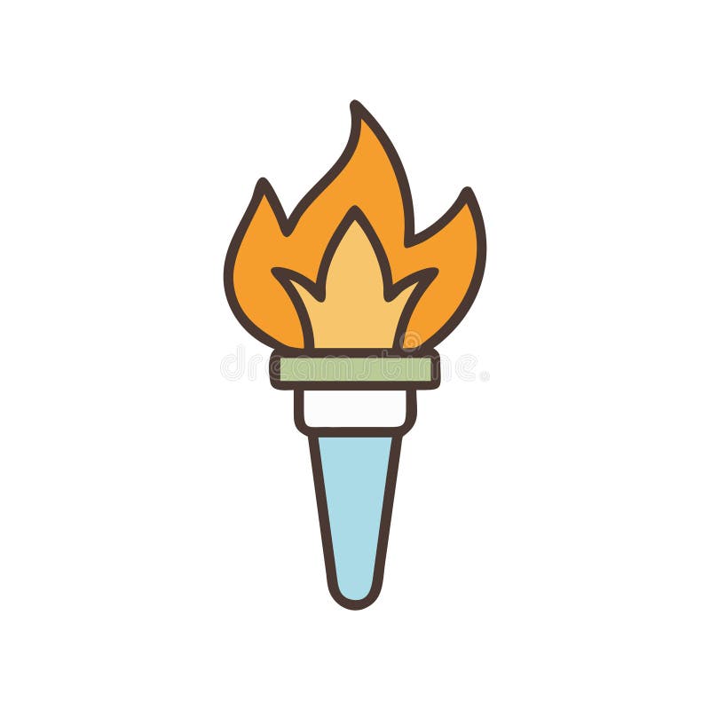 Olympic Torch with Burning Flame Stock Illustration - Illustration of ...