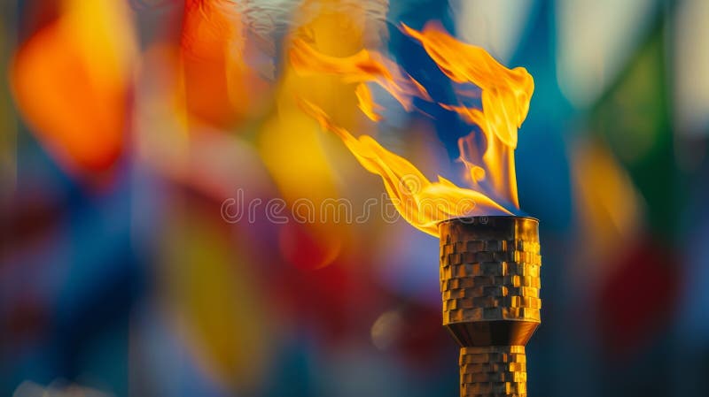 The Olympic Torch with Flame. Generative AI. Stock Illustration ... The Olympic Torch with Flame. Generative AI. Stock Illustration ...