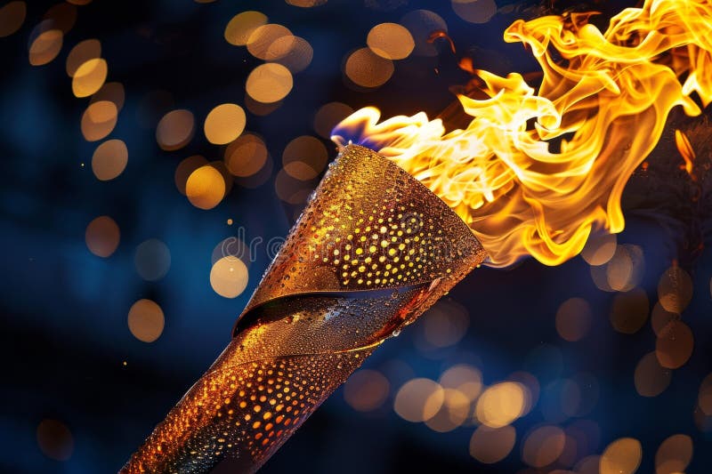 The Olympic Torch with Flame. Generative AI. Stock Illustration ... The Olympic Torch with Flame. Generative AI. Stock Illustration ...