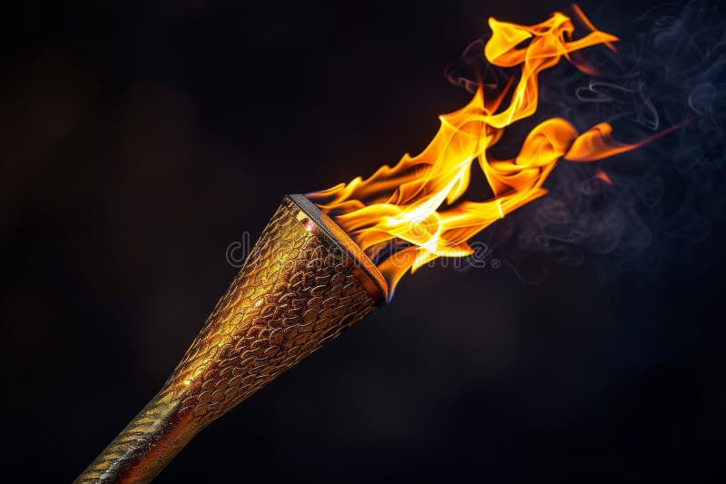 The Olympic Torch with Flame. Generative AI Stock Illustration ... The Olympic Torch with Flame. Generative AI Stock Illustration ...