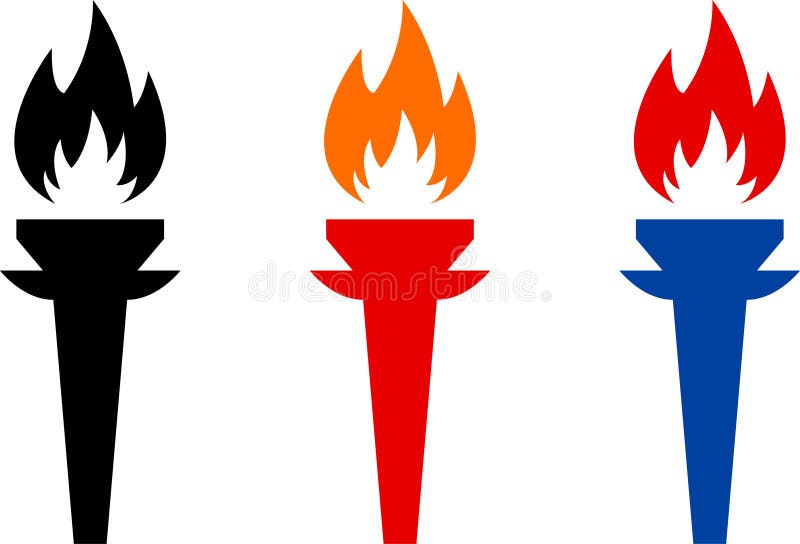 Olympic Torch, Flame Icon Vector Illustration. Olympic Games Symbol. Stock Illustration ...
