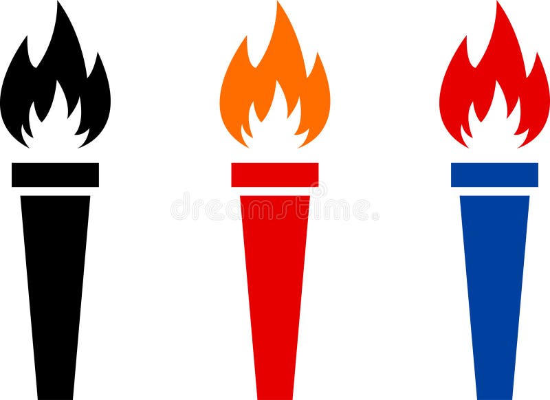 Olympic Torch, Flame Icon Vector Illustration. Olympic Games Symbol ...