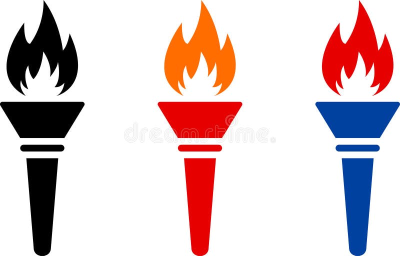 Olympic Torch, Flame Icon Vector Illustration. Olympic Games Symbol. Stock Illustration ...