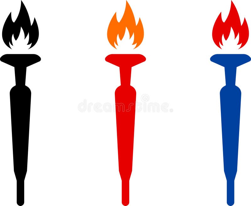 Olympic Torch, Flame Icon Vector Illustration. Olympic Games Symbol. Stock Illustration ...