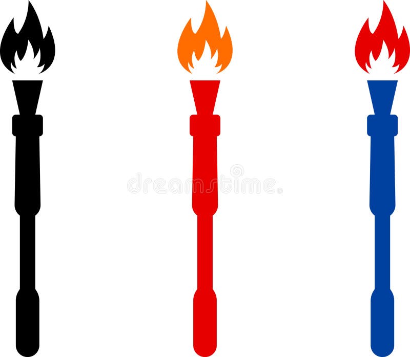 Olympic Torch, Flame Icon Vector Illustration. Olympic Games Symbol ...