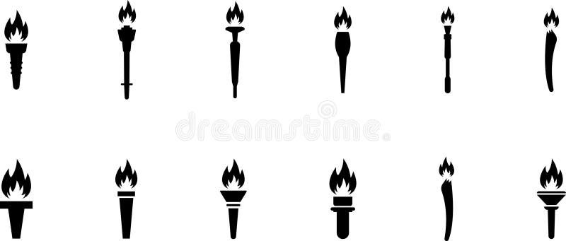 Olympic Torch, Flame Icon Vector Illustration. Olympic Games Symbol ...