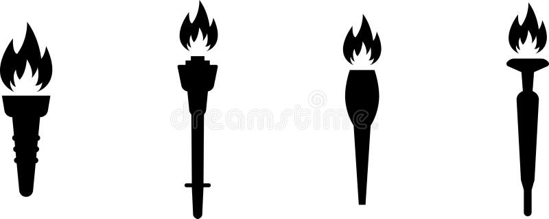 Olympic Torch, Flame Icon Vector Illustration. Olympic Games Symbol ...