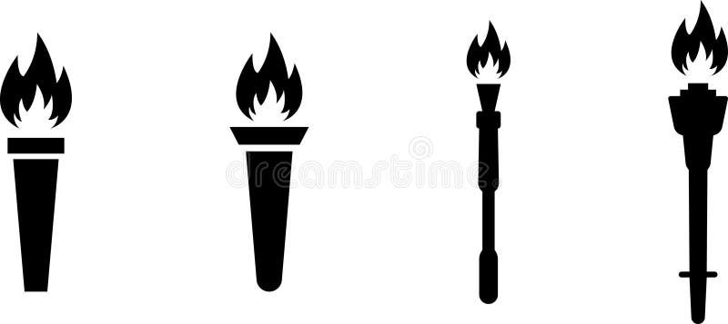 Olympic Torch, Flame Icon Vector Illustration. Olympic Games Symbol ...