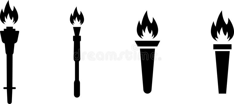 Olympic Torch, Flame Icon Vector Illustration. Olympic Games Symbol ...